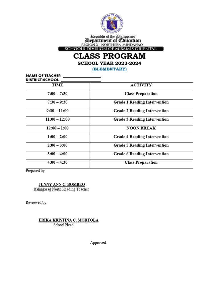 Class Program | Download Free PDF | Behavior Modification | Teaching Class Program | Download Free PDF | Behavior Modification | Teaching
