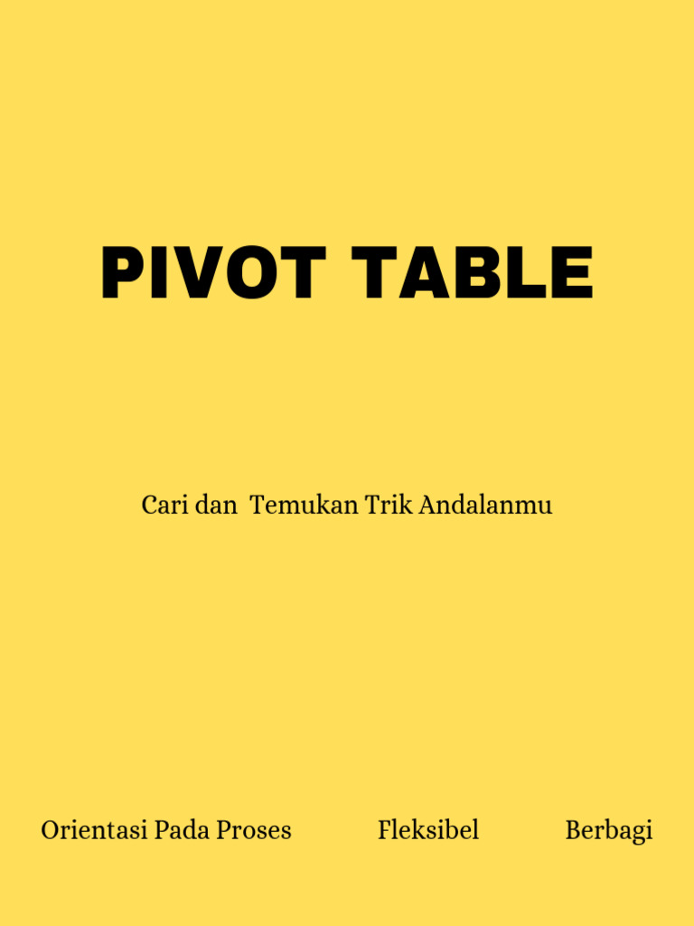 Pivot Table | PDF | Karier & Perkembangan