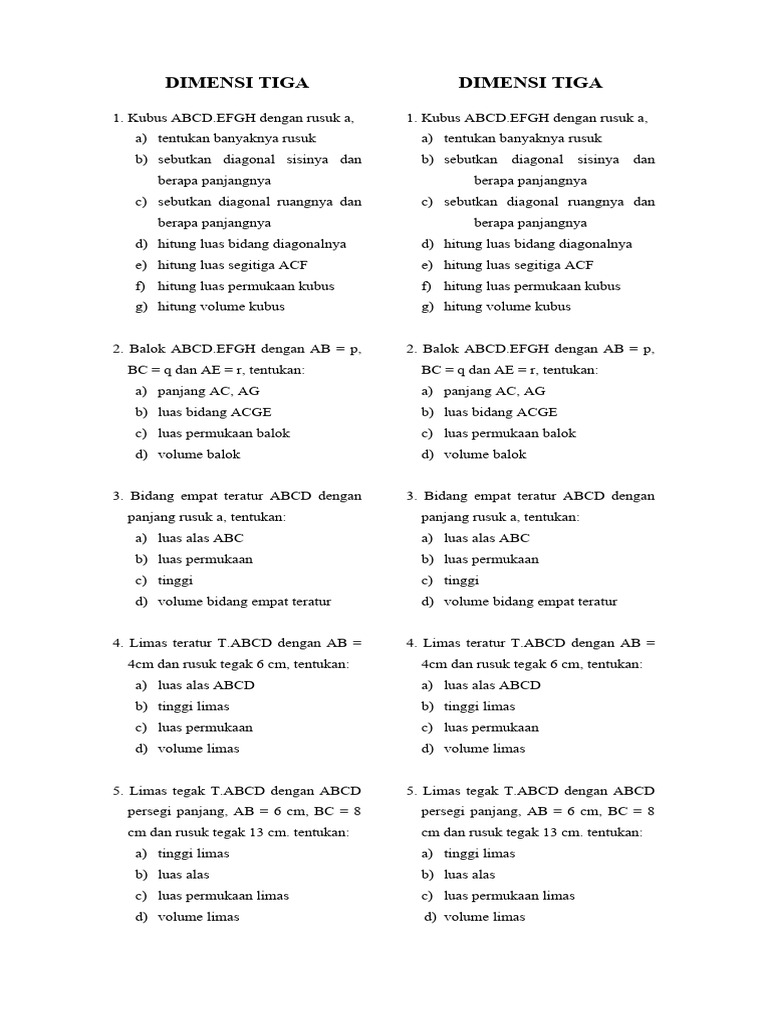 Dimensi Tiga | PDF