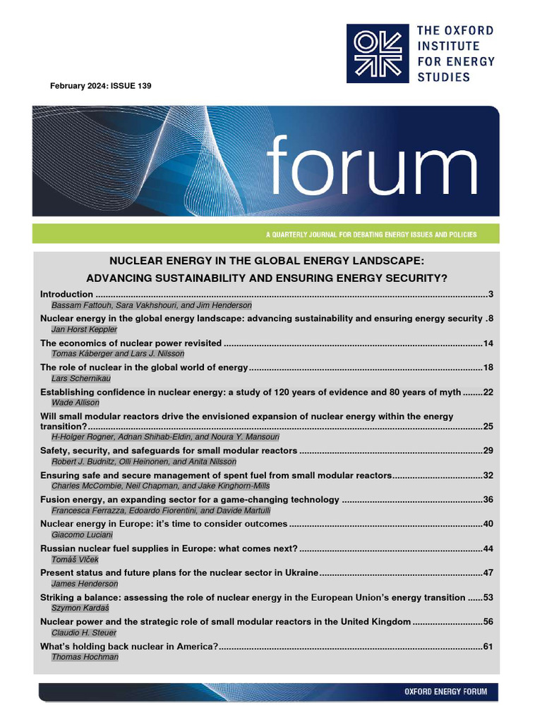 Oef 139 | PDF | Nuclear Power | Climate Change Mitigation