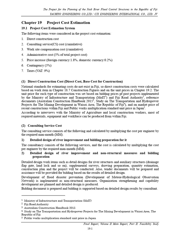Project Cost Estimation | PDF | Levee | Concrete