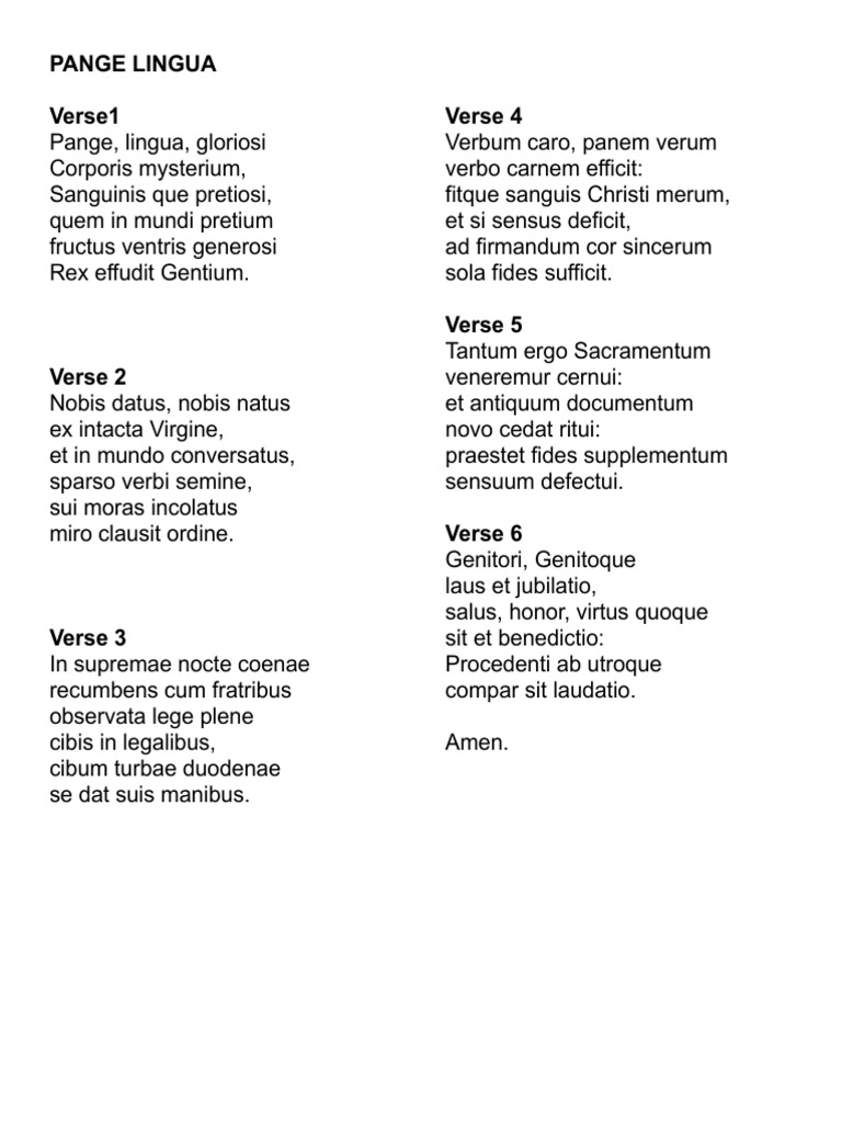 Pange Lingua | PDF