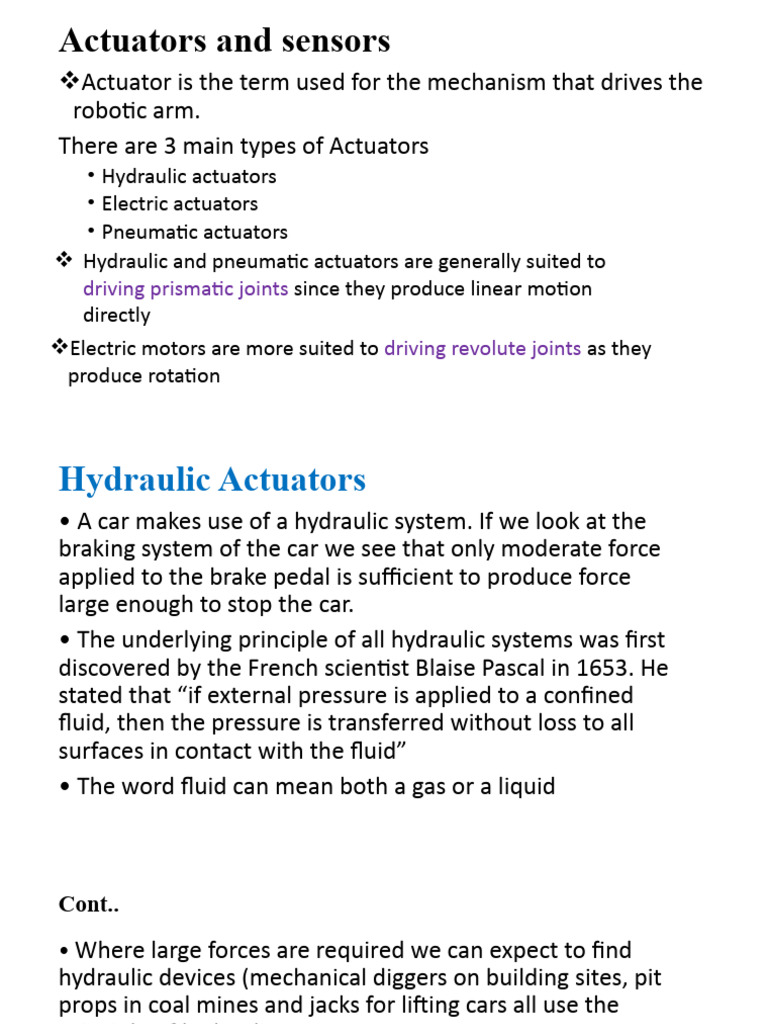 Ch-2 ppt Actuators | PDF | Actuator | Electric Motor
