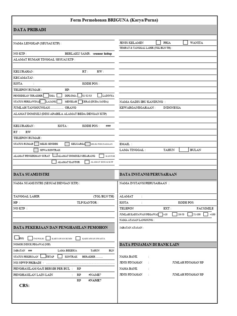 Form Pengajuan | PDF