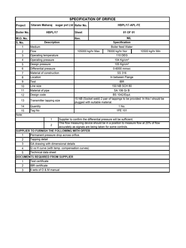 Apl Flow HBPL-17 Orifice-2 | PDF | Gases | Plumbing