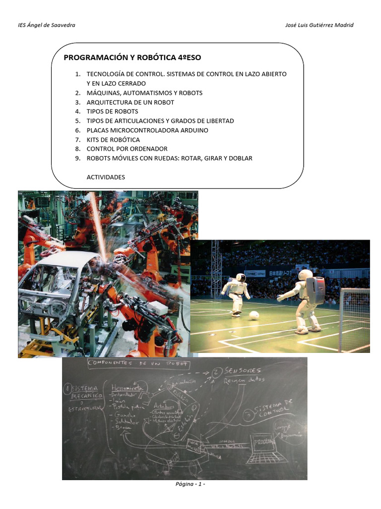 Programacion y Robotica 4eso | PDF | Robot | Robótica