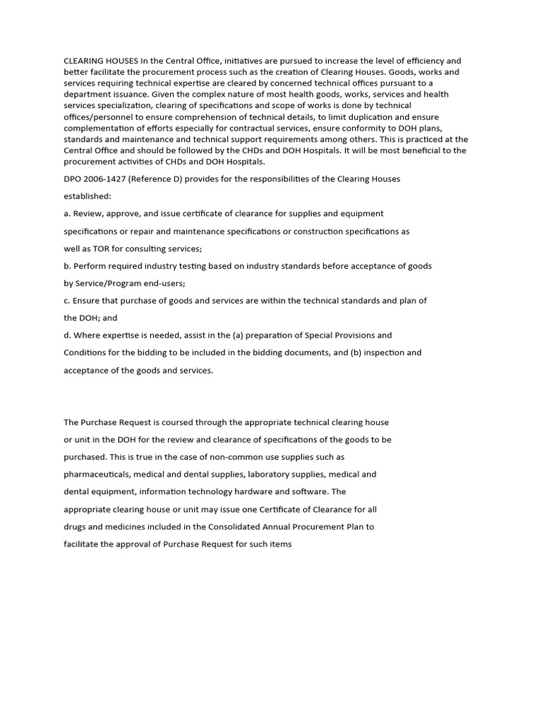 DOH Procurement Efficiency Guide | PDF | Technology & Engineering