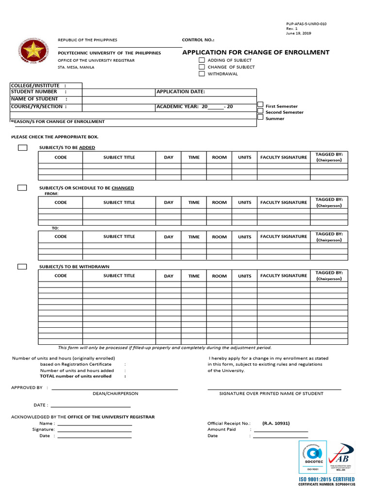 Pup Ace Form Docx | PDF