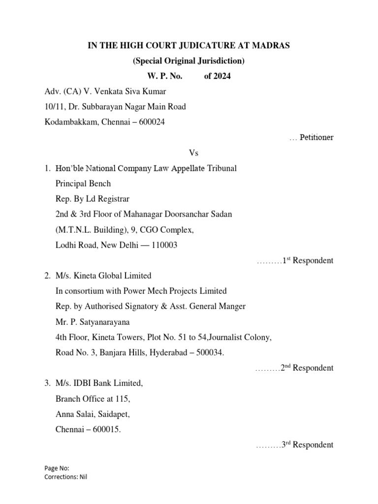 Writ Affidavit Against CA (AT) (Ins) 302 of 2021 | PDF | Certiorari ...