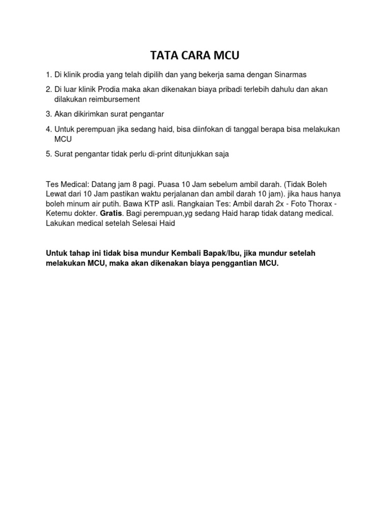 Tata Cara Mcu | PDF