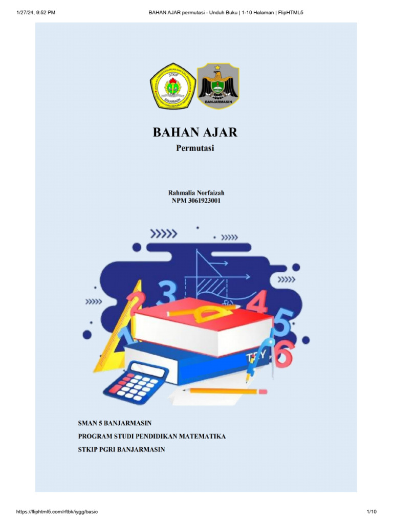 BAHAN AJAR Permutasi - Unduh Buku - 1-10 Halaman - FlipHTML5 | PDF