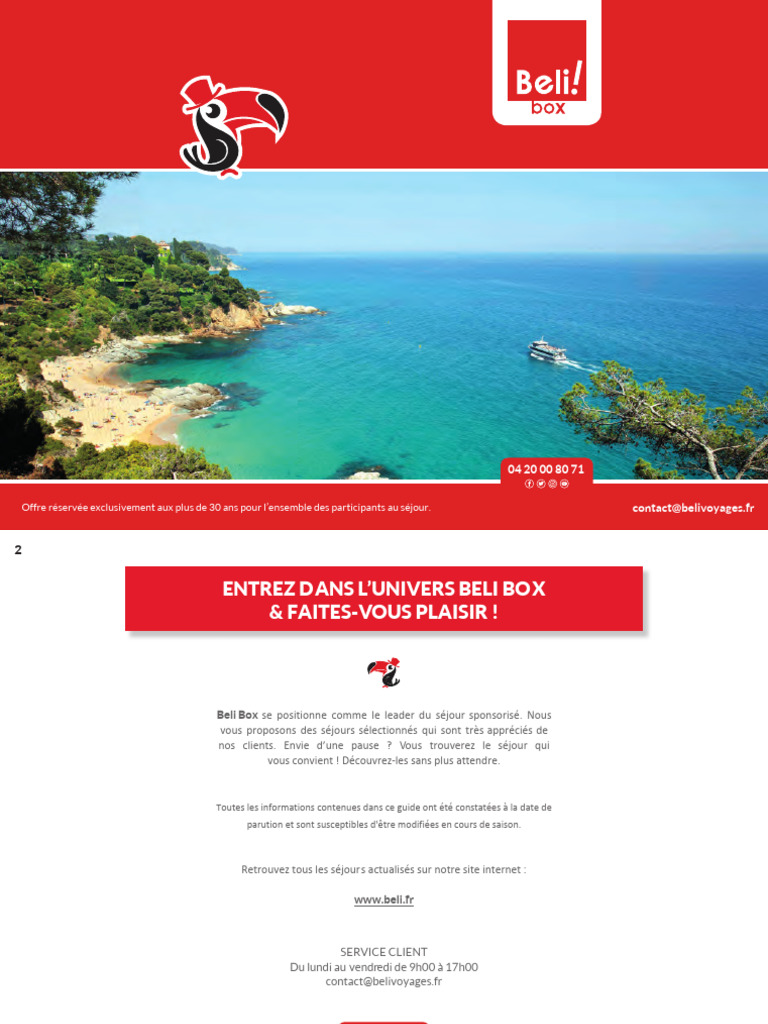 Séjours Beli Box pour plus de 30 ans | PDF | Barcelone