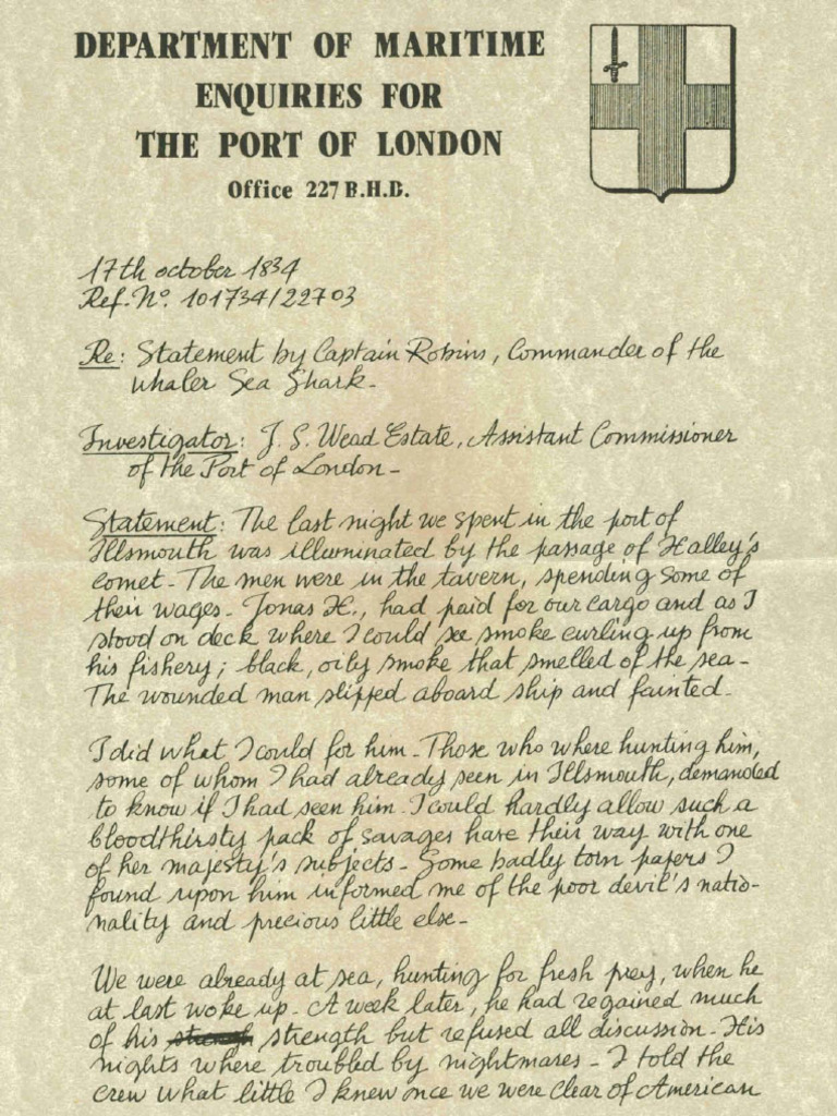 Captain Robins' Statement | PDF