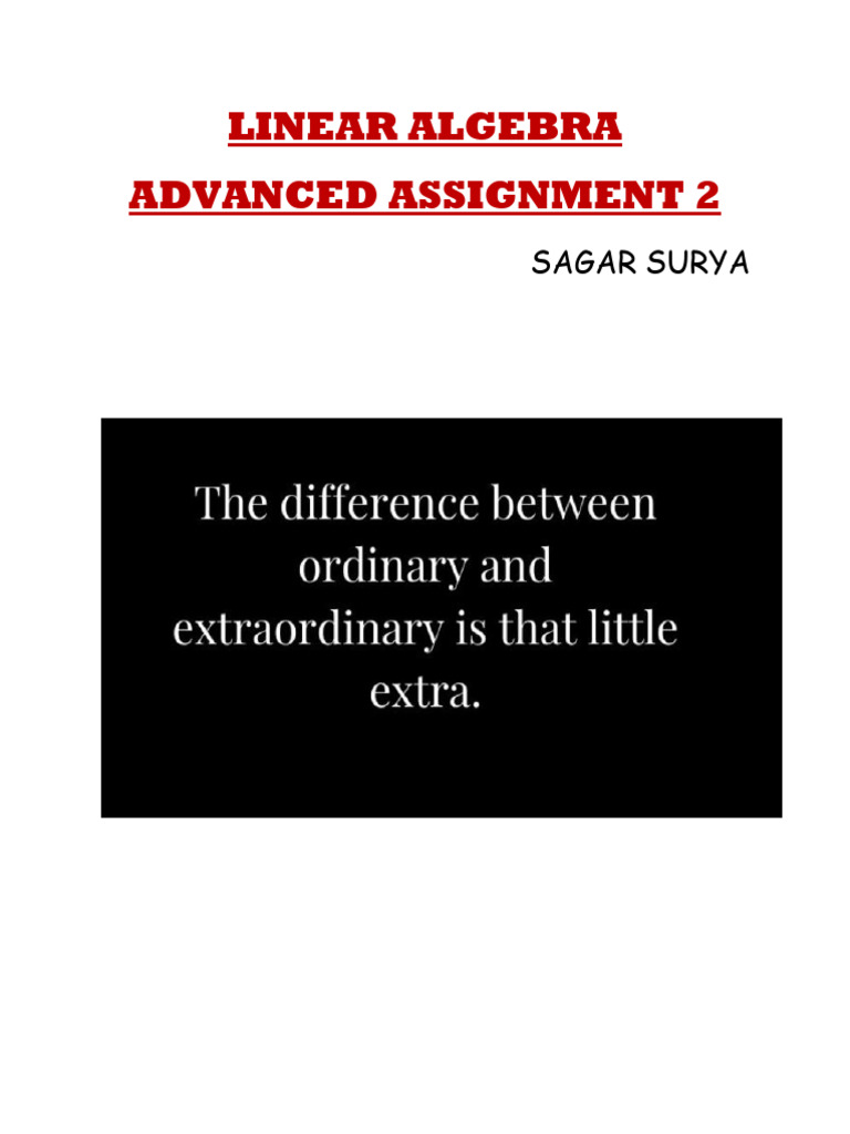 Linear Algebra Advanced Assignment 4 | PDF | Eigenvalues And Eigenvectors | Linear Map