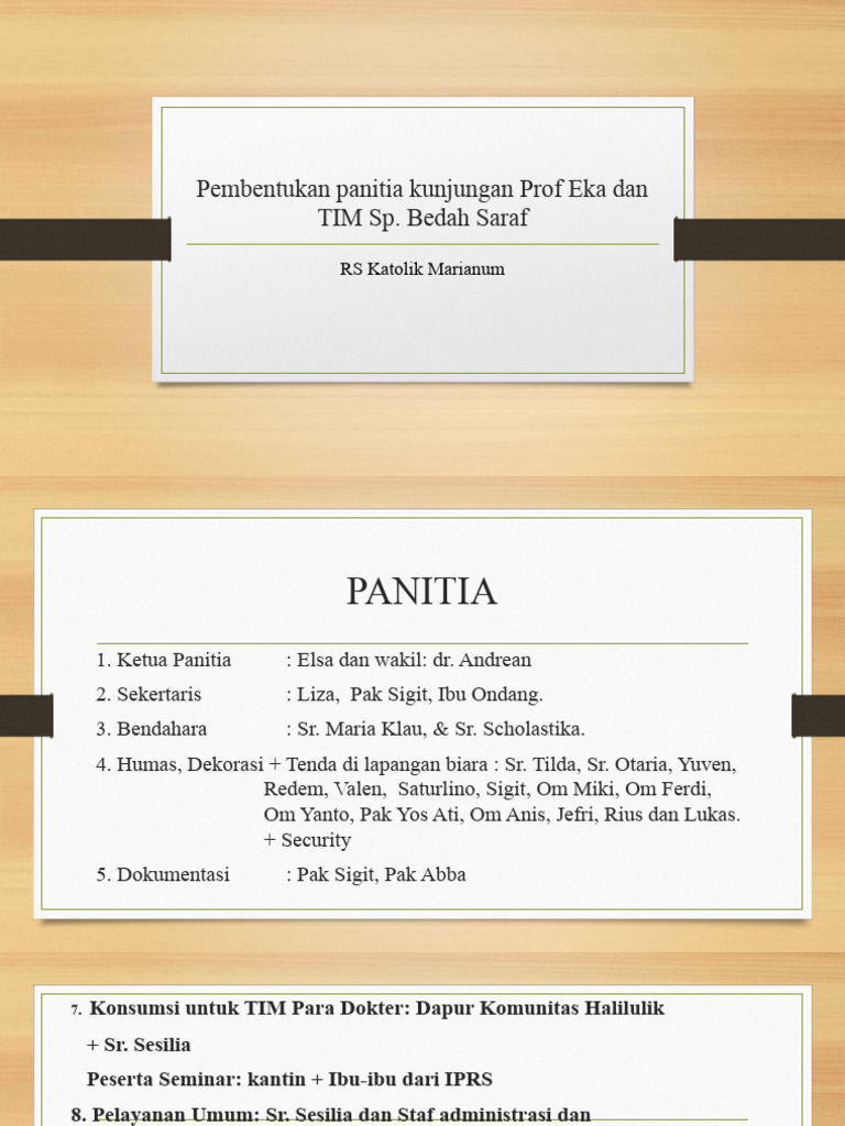 Pembentukan Panitia Kunjungan Prof Eka | PDF