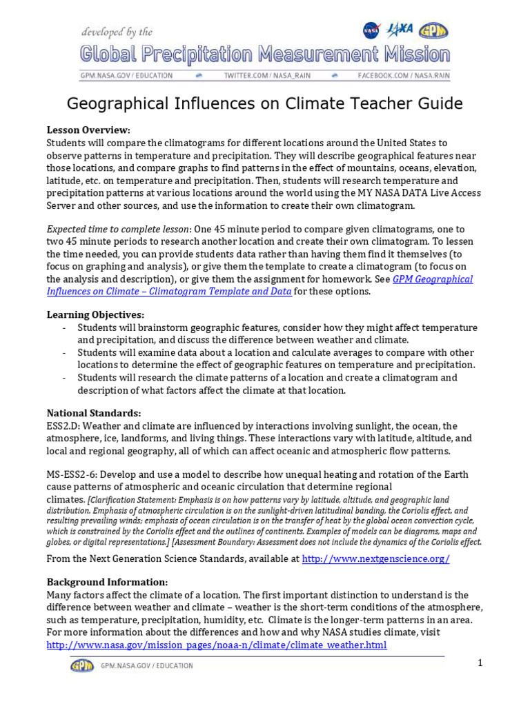 Geographical Influences on Climate Guide | PDF | Climate | Precipitation
