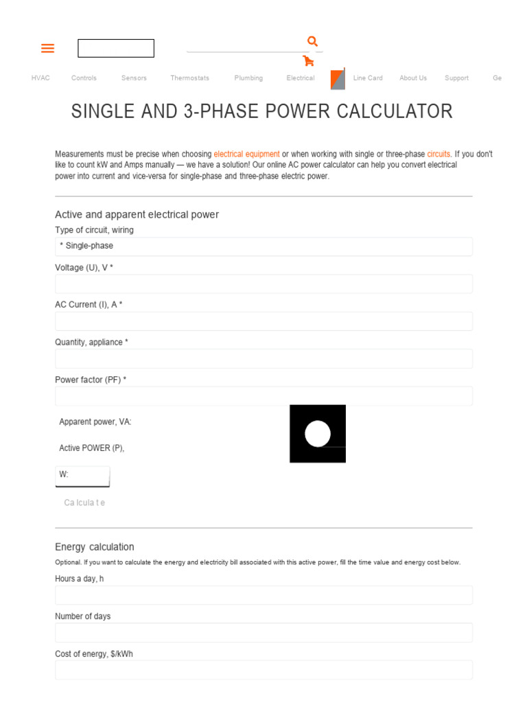 Single and 3-Phase Power Calculator | Download Free PDF | Electric ...