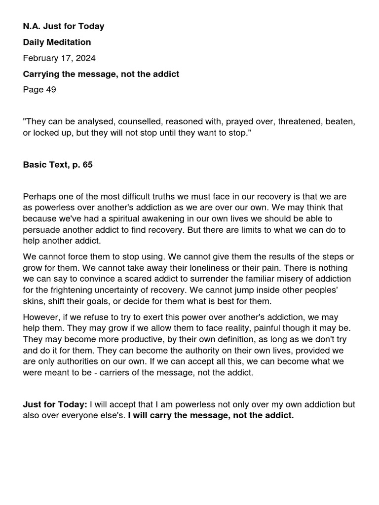 Fellowship Readings 17.02.2024 | PDF | Alcoholics Anonymous | Twelve ...