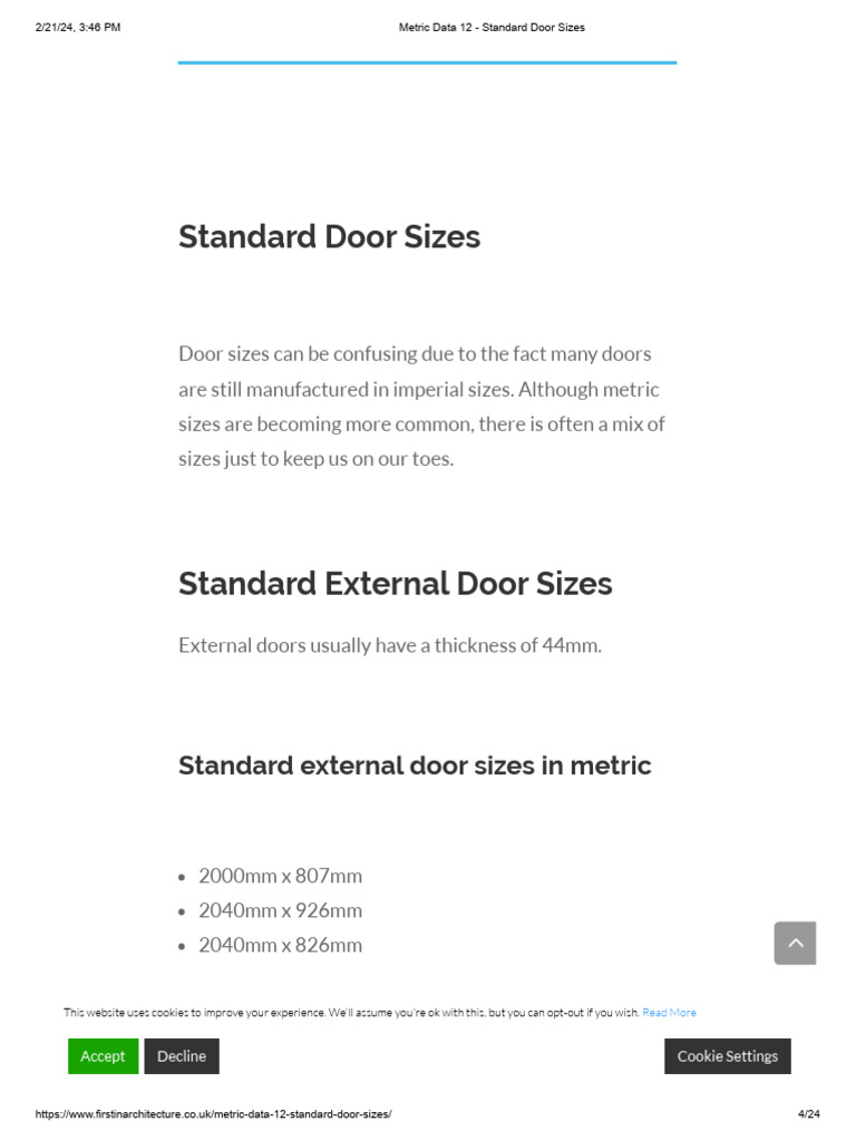 Standard Door Sizes | PDF | Door | Http Cookie