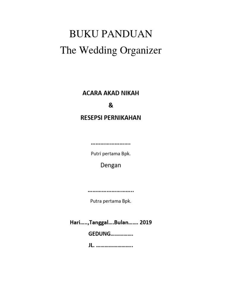 SUSUNAN ACARA PERNIKAHAN DARI AKAD DAN RESEPSI (RD & Asiah) | PDF