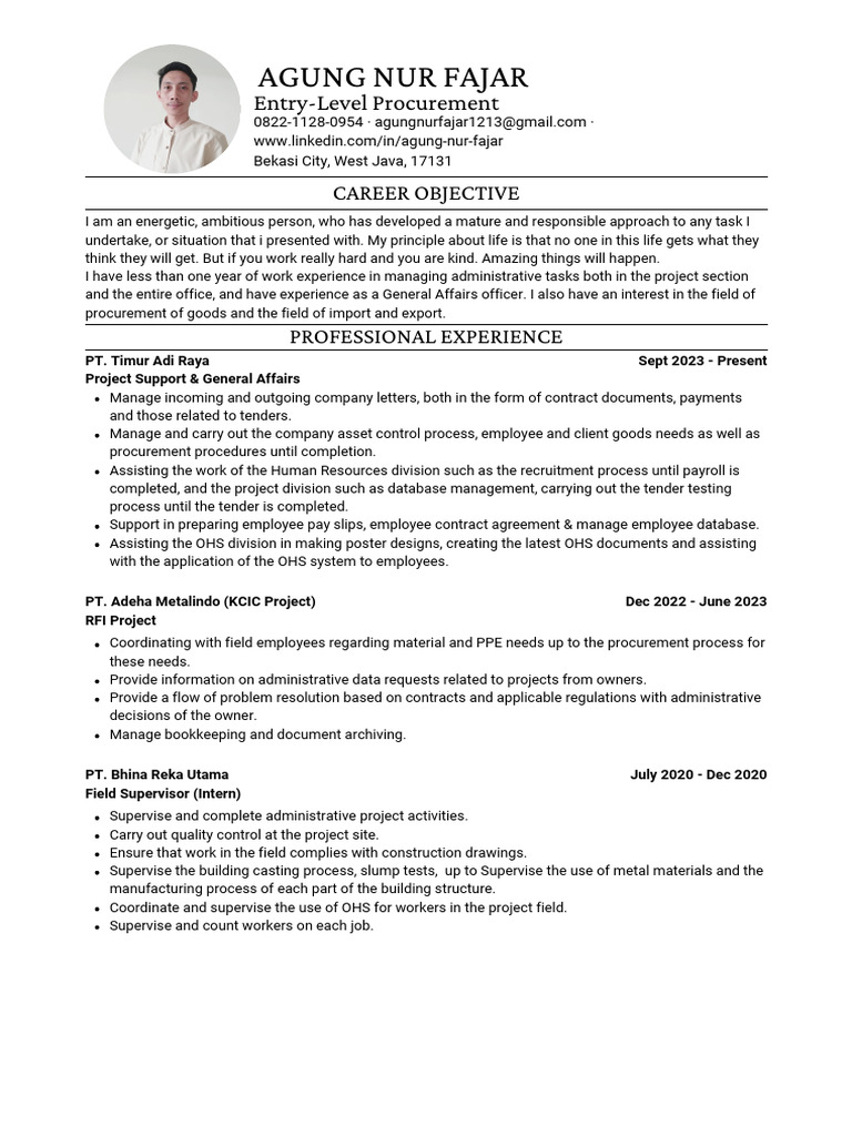 CV Agung Nur Fajar | PDF | Procurement | Economies