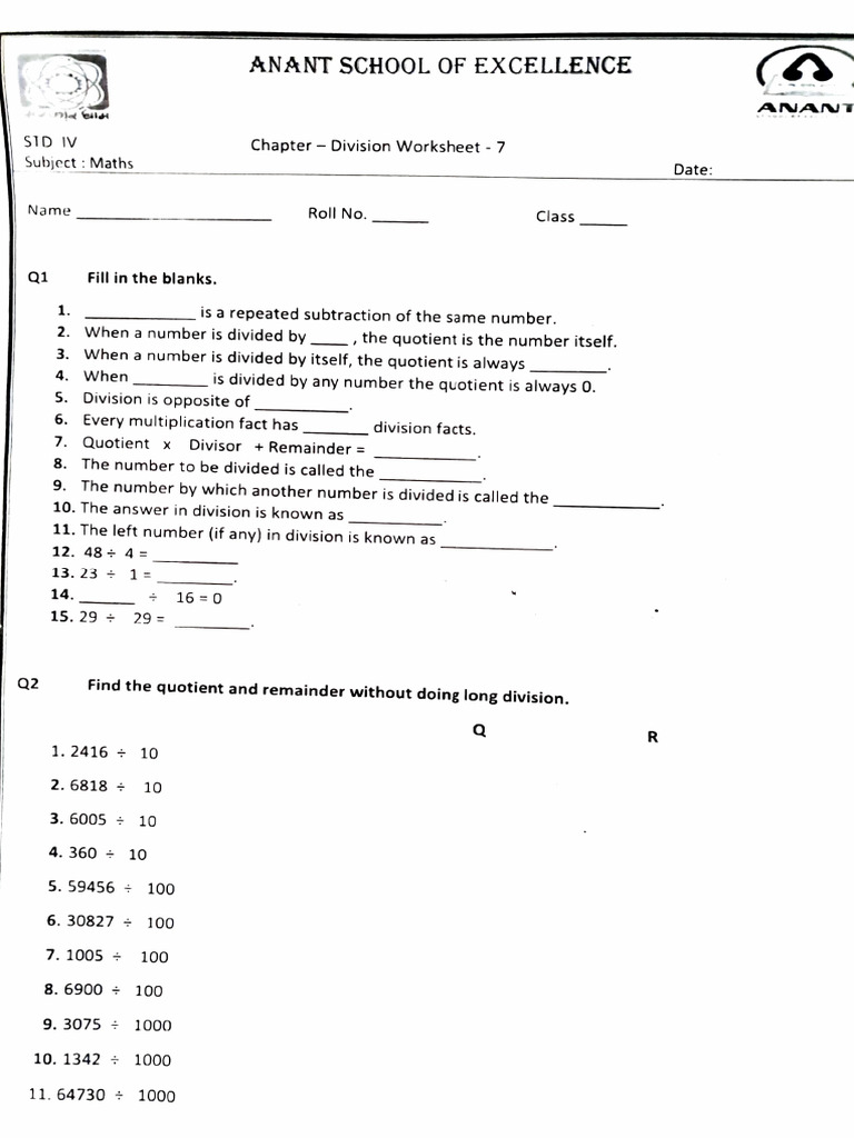 Class 4 Division Ncert | PDF | Mathematics | Abstract Algebra