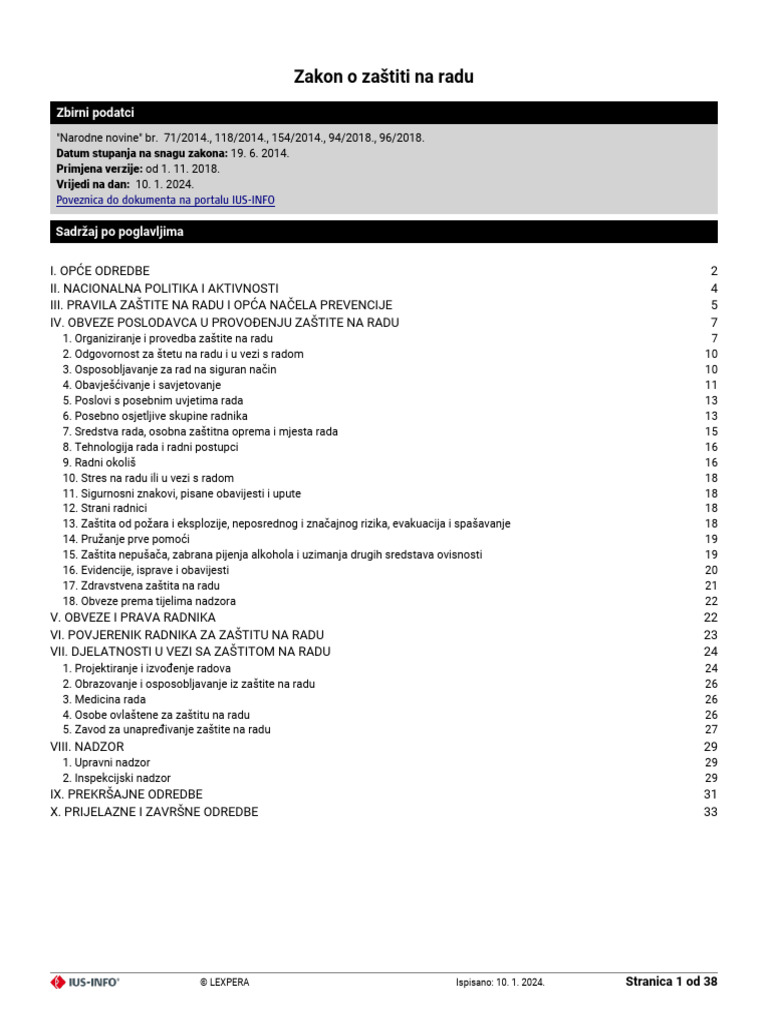 Zakon-O-Zastiti-Na-Radu (v5) | PDF