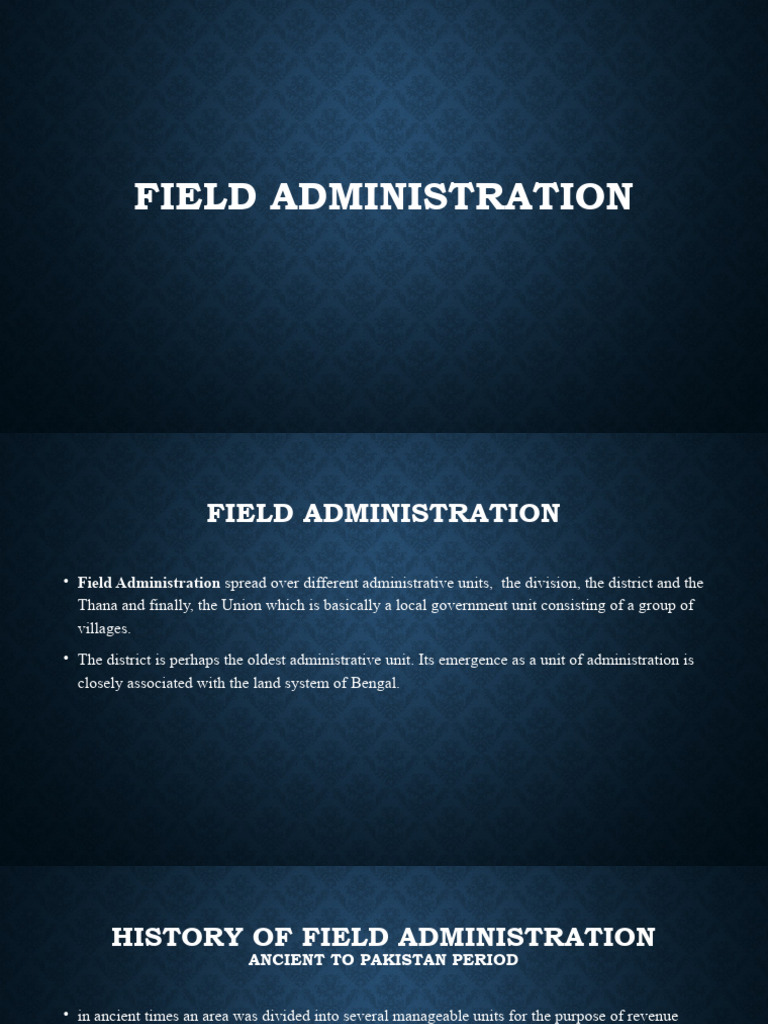 Field Administration | PDF | Government | Governance