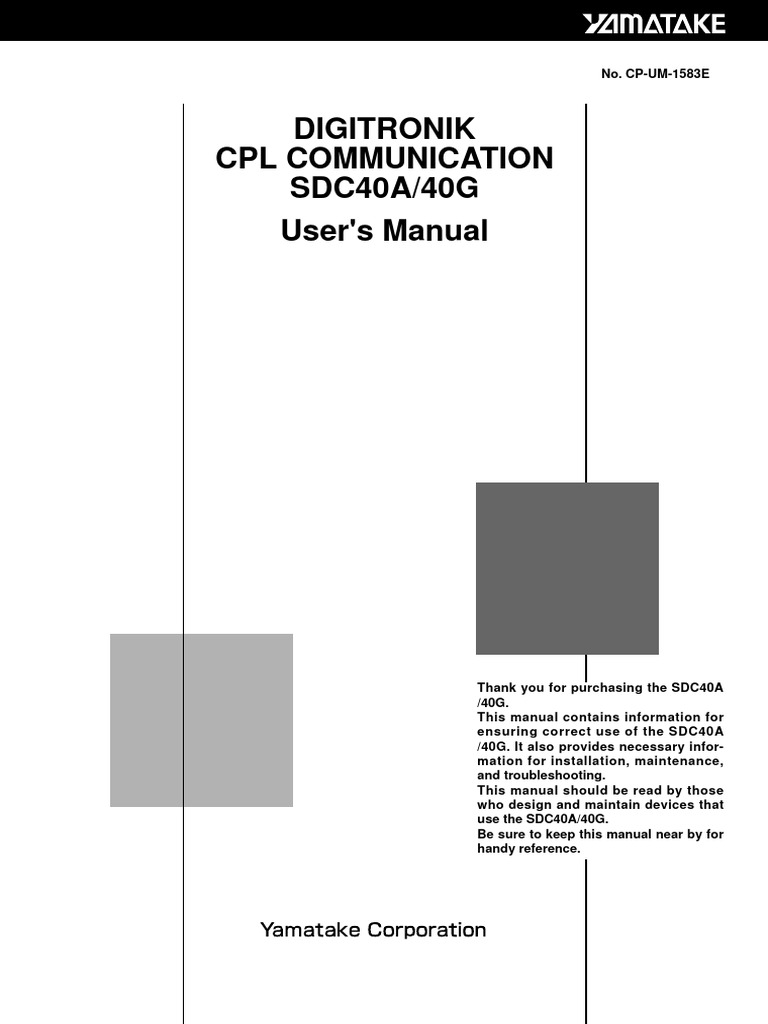 Digitronik CPL Communication SDC40A/40G User's Manual | PDF | Computing ...