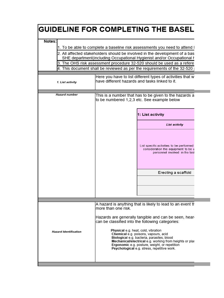Baseline Risk Assessment Guidelines | PDF | Risk | Hazards