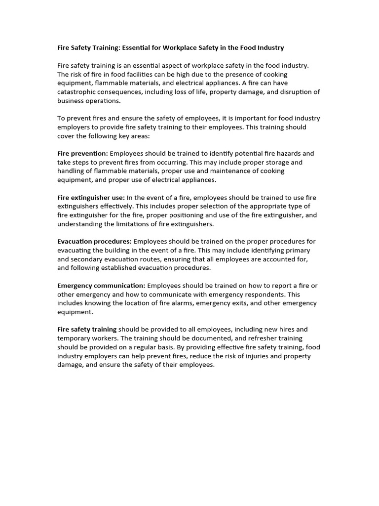 Fire Safety Training | PDF