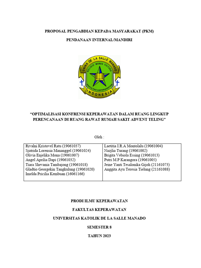 Revisi Proposal PKM Manajemen Keperawatan Kel 1 | PDF