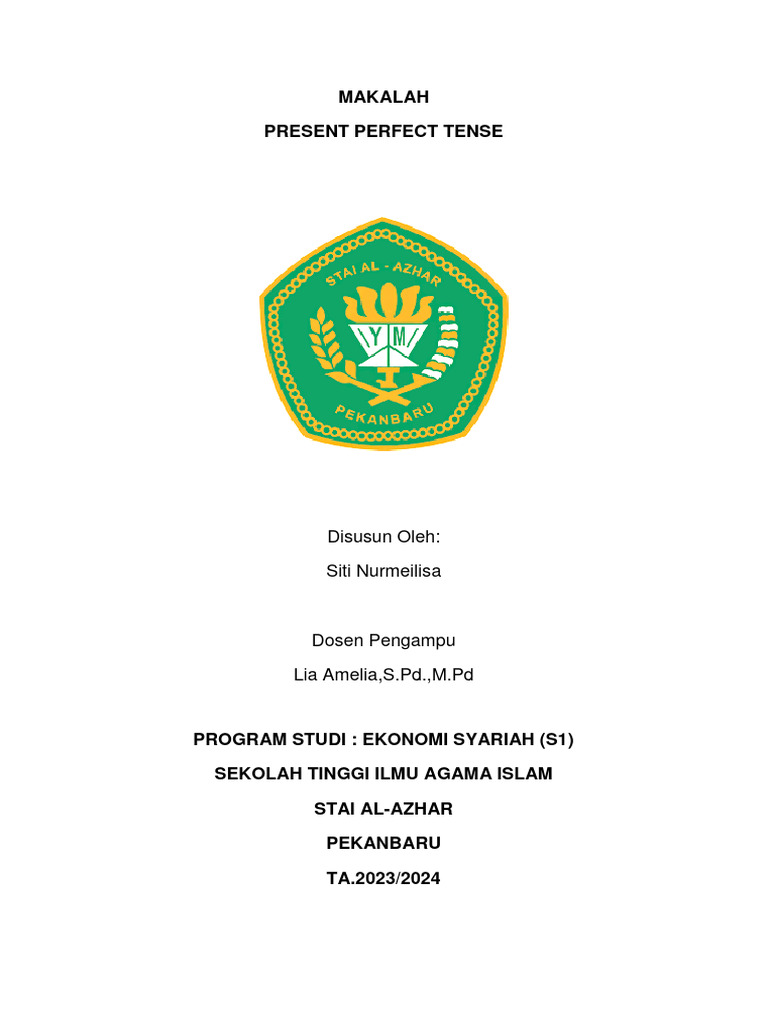 Makalah Present Perfect Tense | PDF | Verb | Perfect (Grammar)