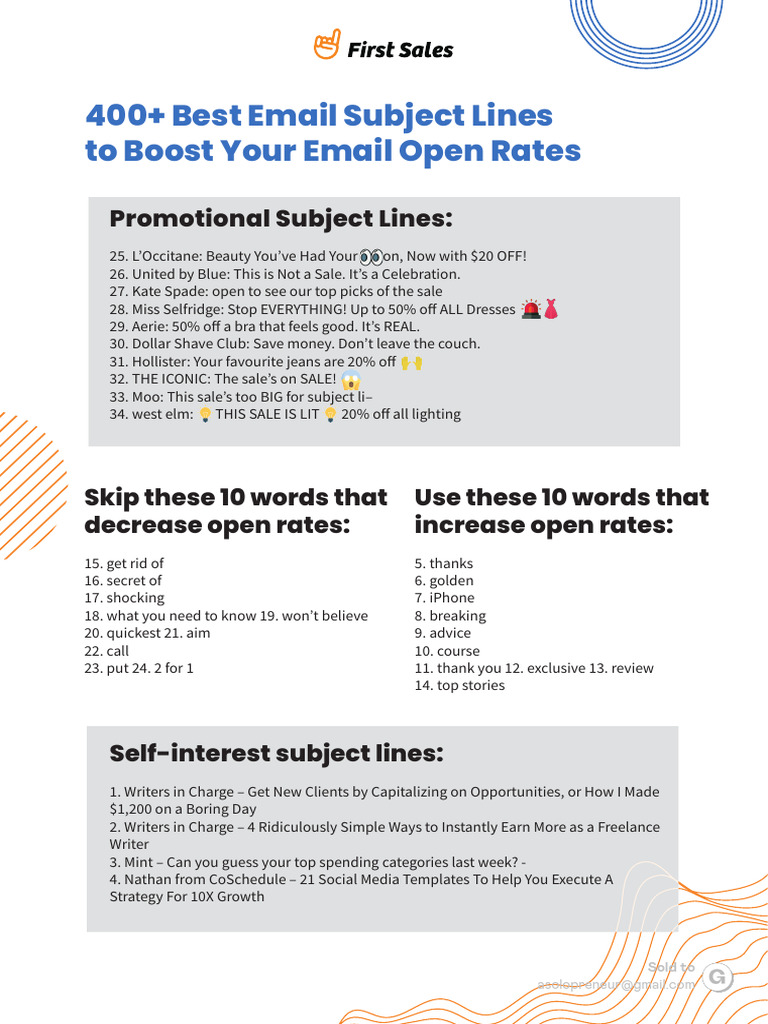 Best Email Subject Lines | PDF