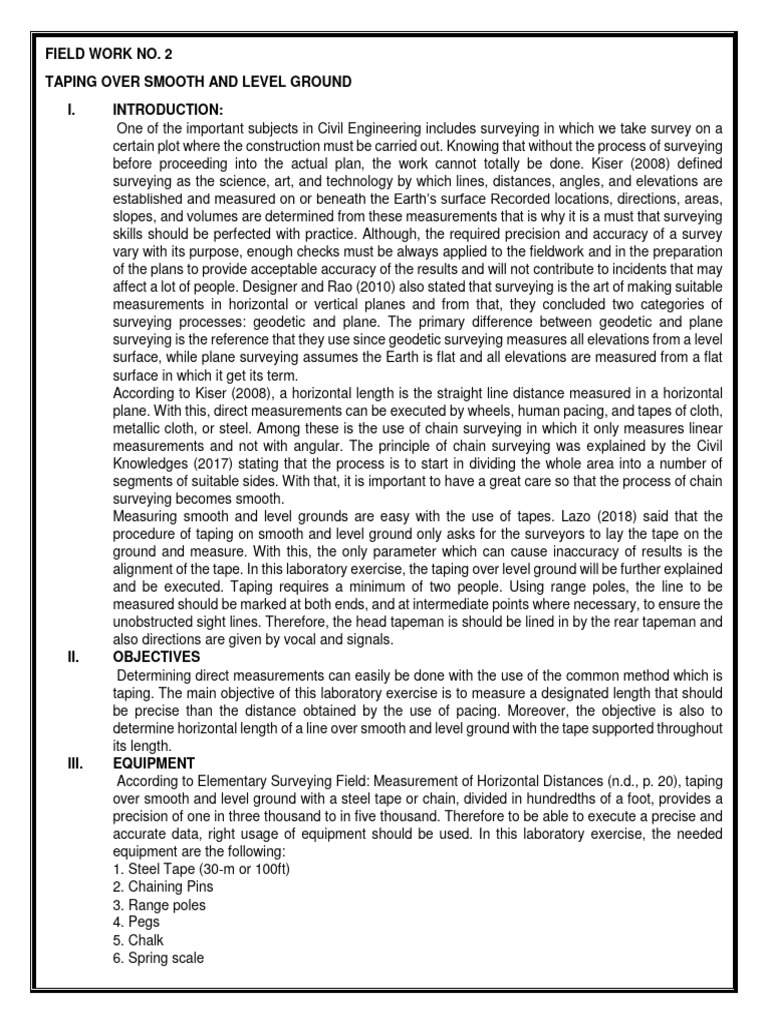Field Work No 2. | PDF | Surveying | Metrology