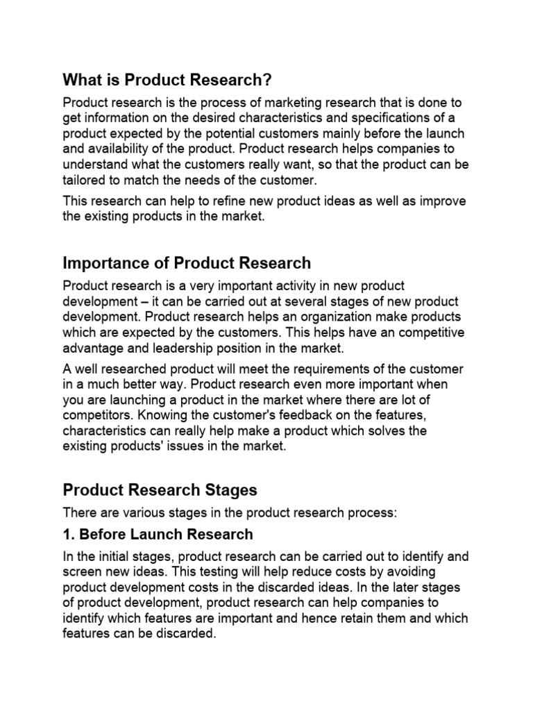 What Is Product Research | PDF