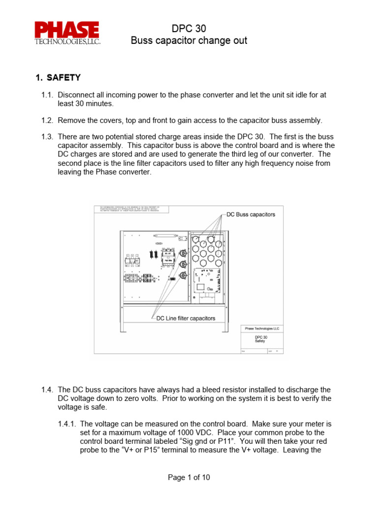 DPC 30 Buss Cap Change Procedure | Download Free PDF | Capacitor | Voltage