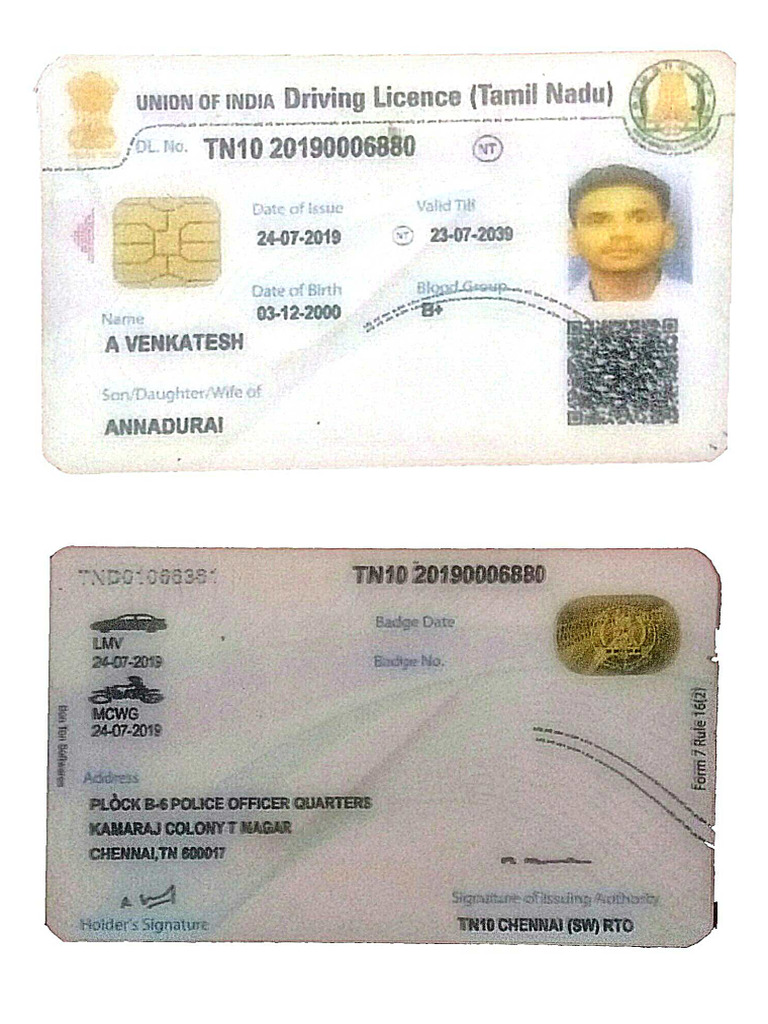 142 Venkatesh Driving Licence | PDF