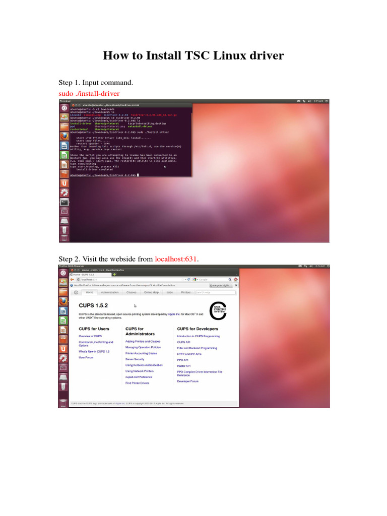 How To Install TSC Linux Driver | PDF