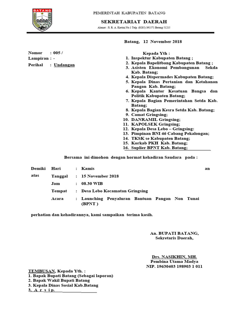 Undangan Tanda Tangan Sekda | PDF