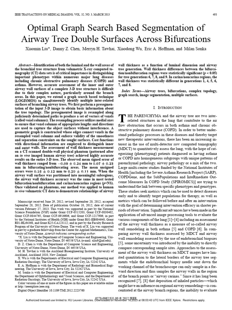 Optimal Graph Search Based Segmentation Of Airway Tree Double Surfaces Across Bifurcations