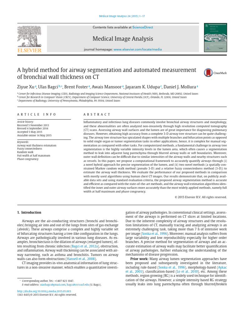 A Hybrid Method For Airway Segmentation and Automated Measurement | PDF | Image Segmentation ...
