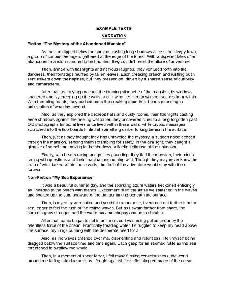 9 Patterns of Written Text Samples | PDF