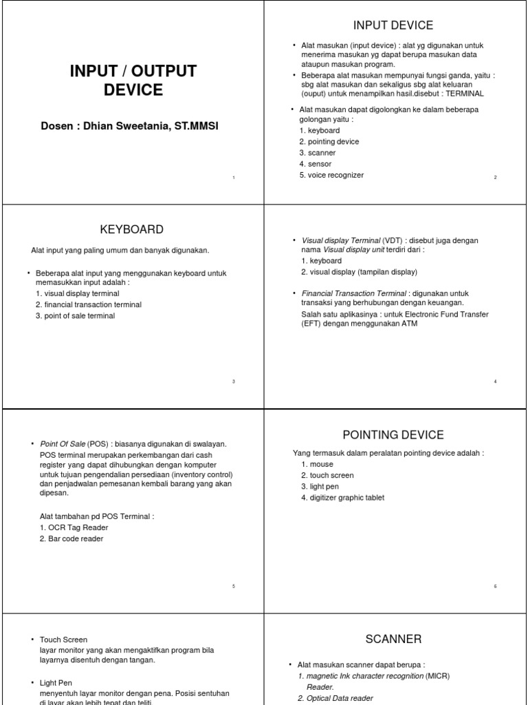 Input&Output Device | PDF | Komputer