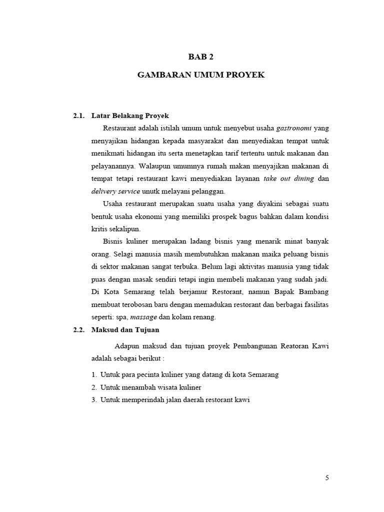 Bab Ii Gambaran Umum Proyek | PDF | Griya & Taman | Sains & Matematika