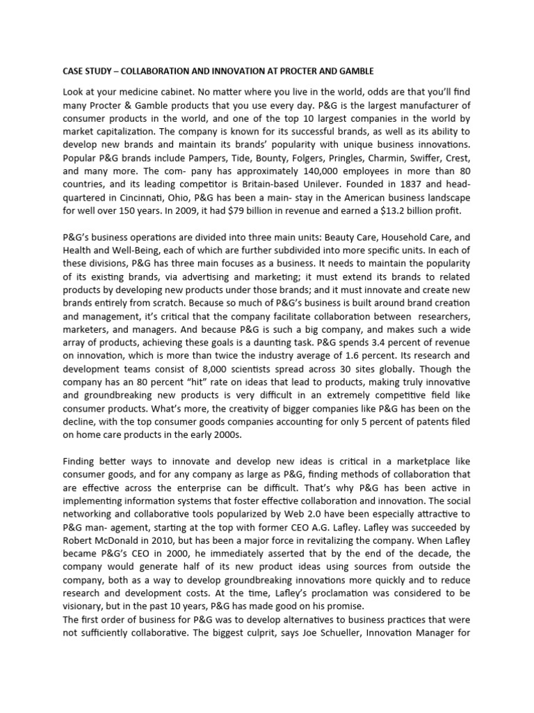 Case STudy - Team 5 | PDF | Share Point | Procter & Gamble