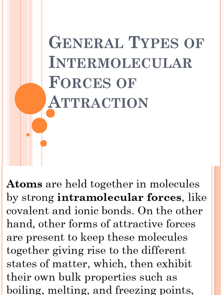 Week 3 General Types of Intermolecular Forces of Attraction | PDF ...