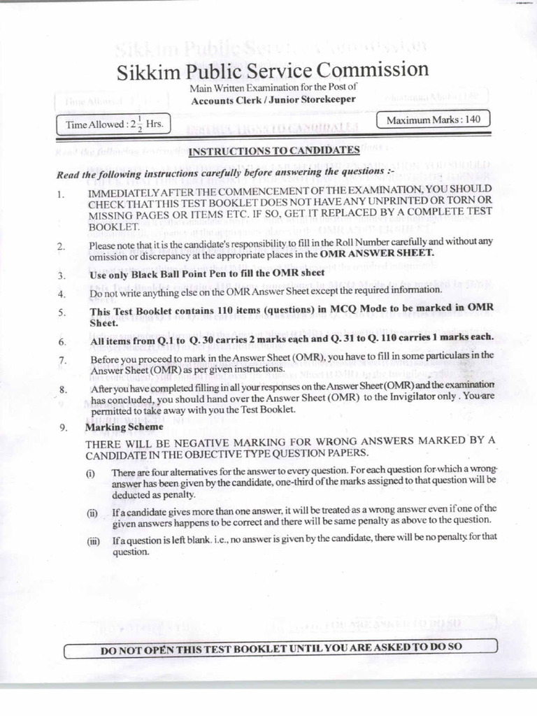 Accounts Clerk JR StoreKeeper | PDF