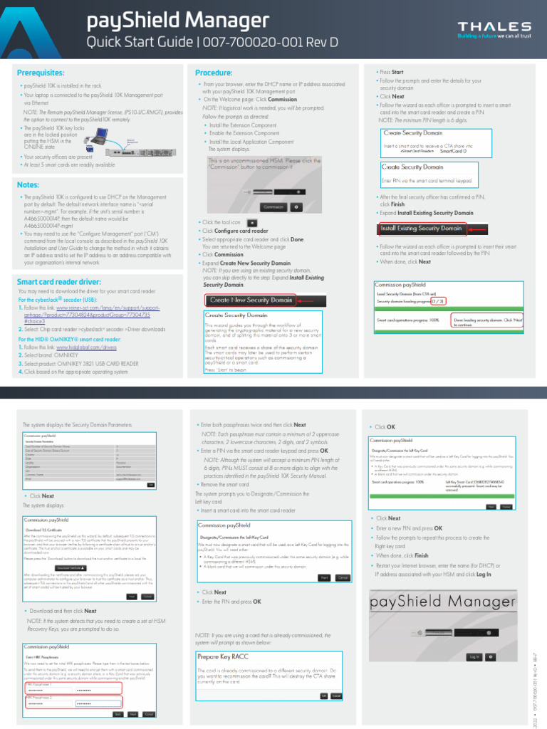 007 - 700020 - 001 Rev D Payshield Manager Quick Start | PDF | Smart ...
