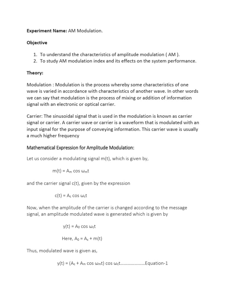 AM Modulation | PDF